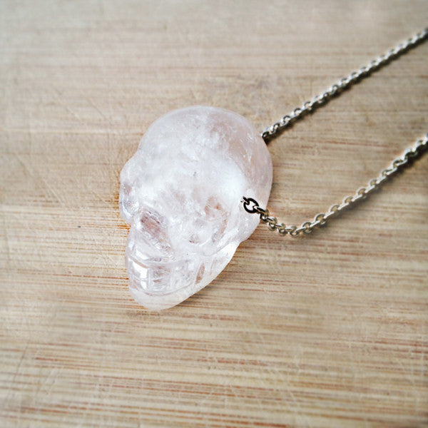 Crystal Skull Necklace Black Iris Design